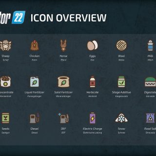 Farming Simulator 22 Crop Symbols | FS22 Crops Icons
