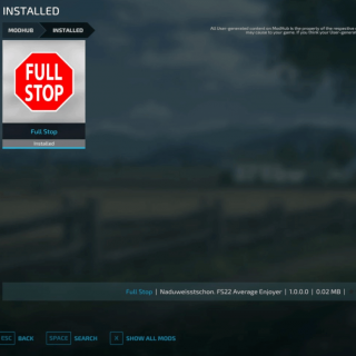Full Stop mod v1.0 FS22 Mod | Farming Simulator 22 Mod
