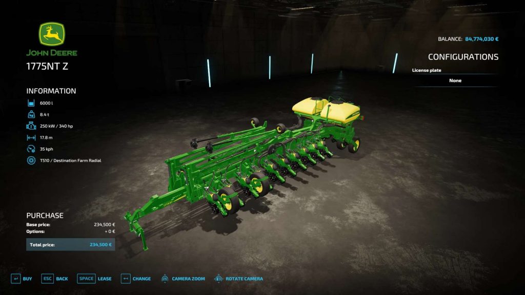 JOHN DEERE Planter1775NT Z PLANTERS + SEEDERS v1.0 FS22 Mod | Farming ...