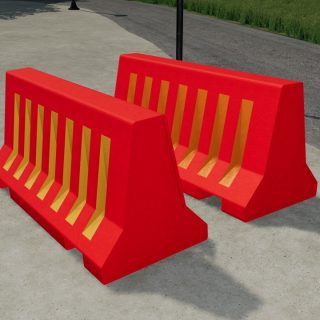 Plastic road barriers V1.0 FS22 Mod | Farming Simulator 22 Mod