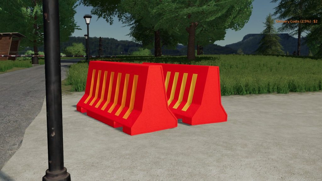 Plastic road barriers V1.0 FS22 Mod | Farming Simulator 22 Mod