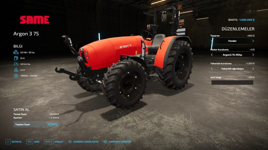 Same Argon 3.75 v1.0 FS22 Mod | Farming Simulator 22 Mod