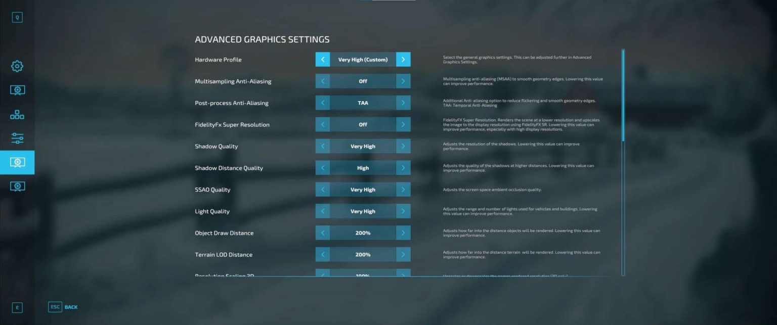 AdvancedSettings v1.0 FS22 Mod | Farming Simulator 22 Mod