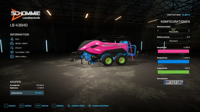 Case IH lb436HD baler with colour selection V22.0.3 FS22 Mod | Farming ...