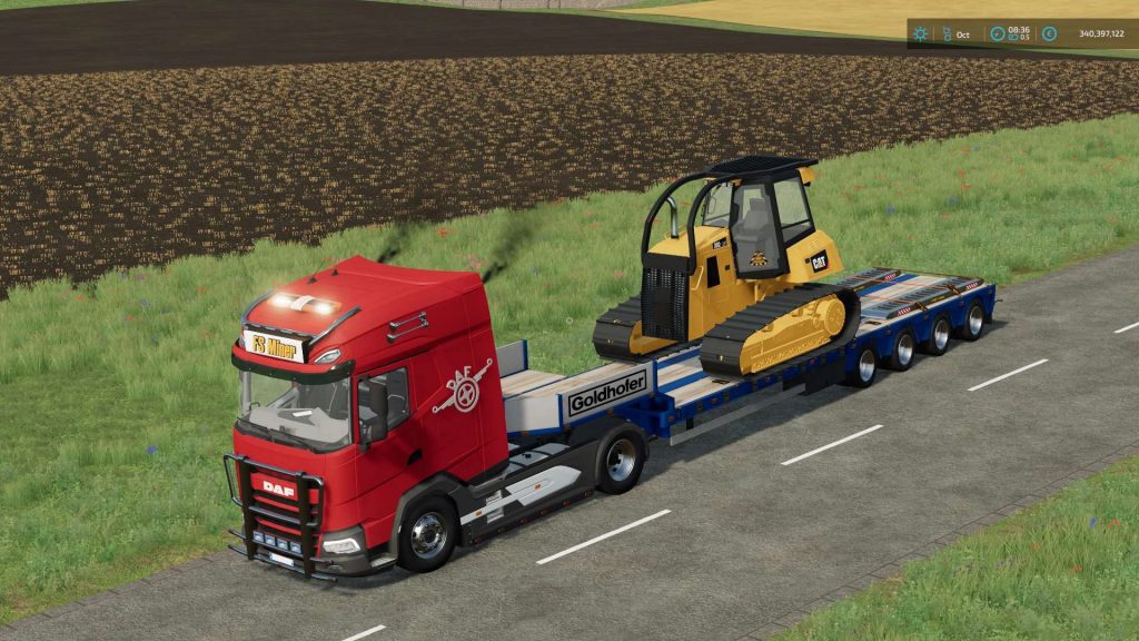 Goldhofer 4axle FlatBed v1.0 FS22 Mod | Farming Simulator 22 Mod