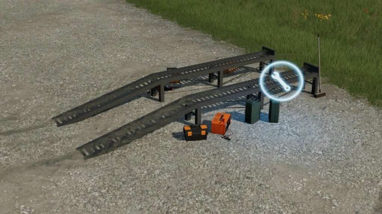 Vehicle Workshop Ramps v1.0 FS22 Mod | Farming Simulator 22 Mod