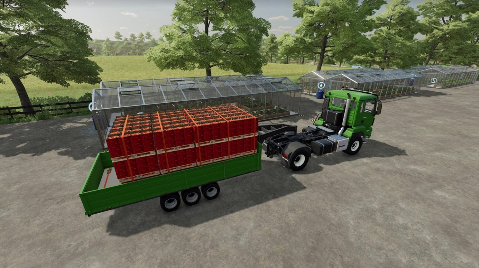 Gooseneck Pallet Trailer Autoload v1.0 FS22 Mod | Farming Simulator 22 Mod
