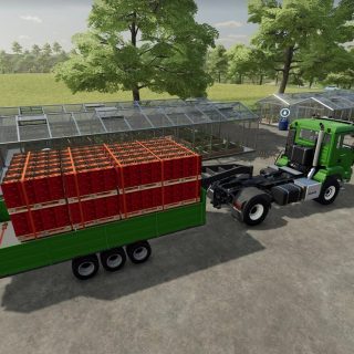 Gooseneck Pallet Trailer Autoload v1.0 FS22 Mod | Farming Simulator 22 Mod