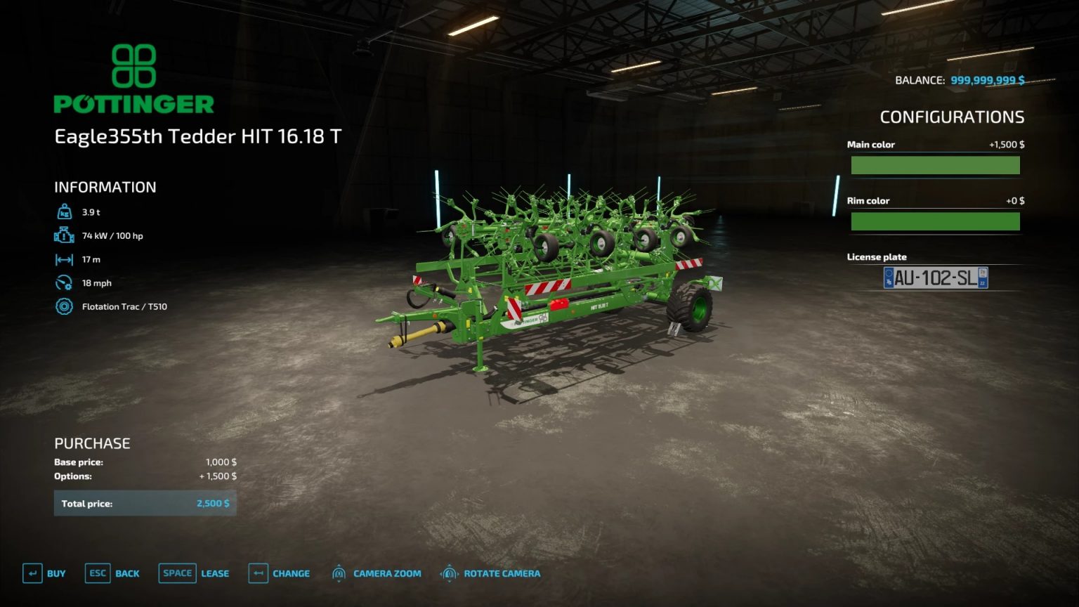 Tedder Hit1618T POETTINGER V1.0 FS22 Mod | Farming Simulator 22 Mod