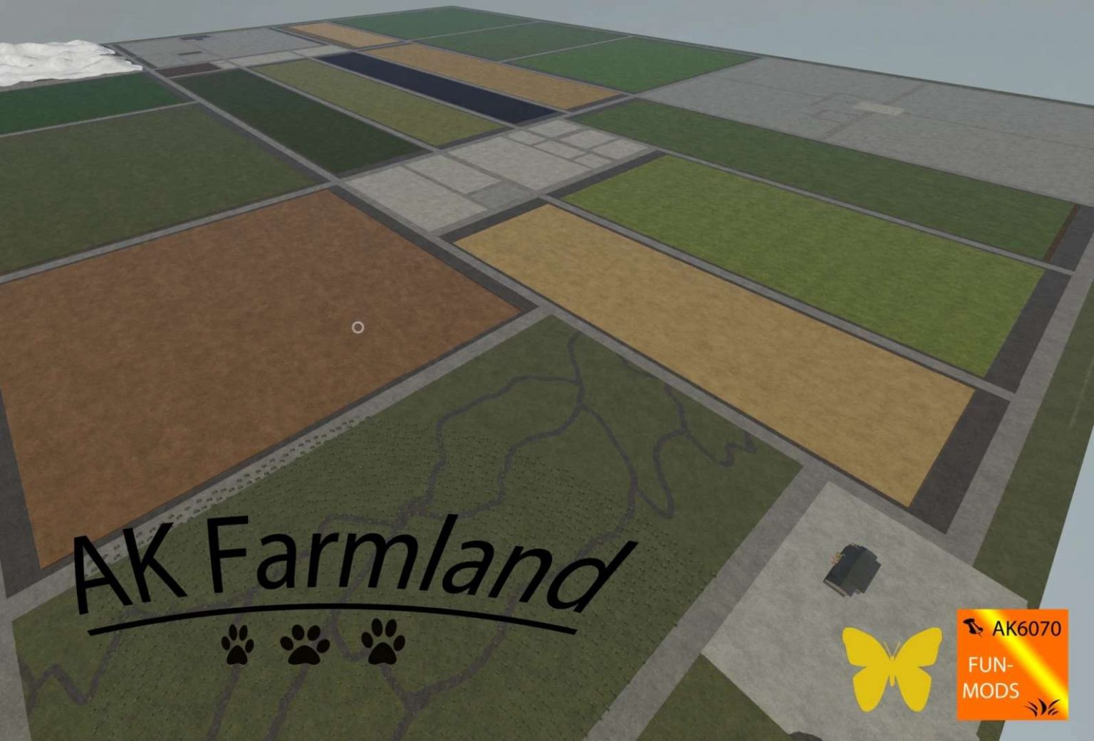AK Farmland Flat 4-fold Map v1.0 FS22 Mod | Farming Simulator 22 Mod