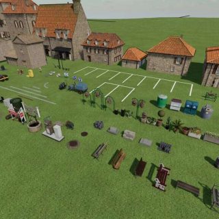 Big Deco Pack (Prefab*) v1.0 FS22 Mod | Farming Simulator 22 Mod