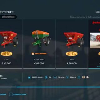 Bredal K165 fertilizer and lime spreader v1.0 FS22 Mod | Farming Simulator 22 Mod