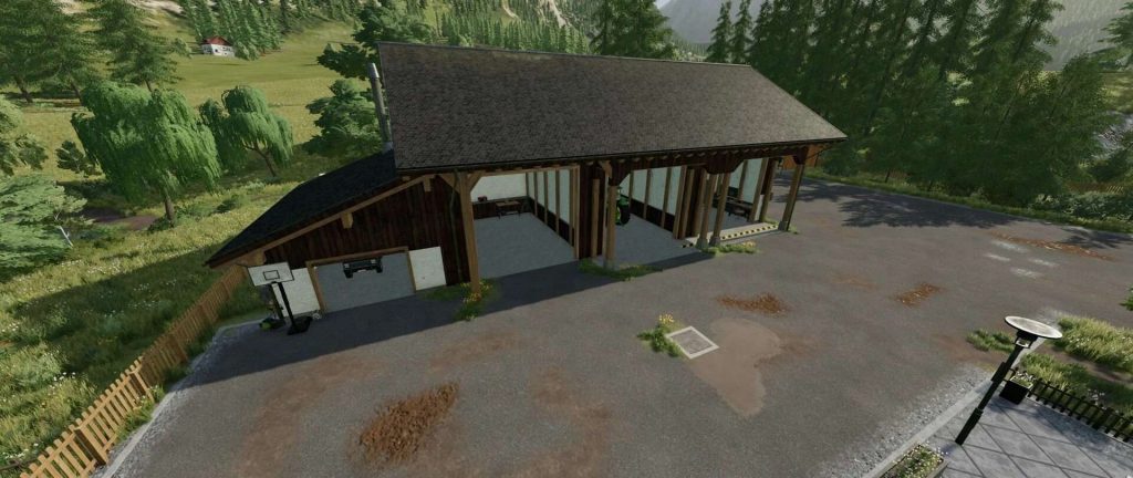 Farm Garage with Workshop v1.0 FS22 Mod | Farming Simulator 22 Mod