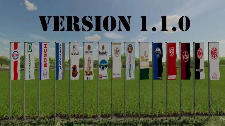 Flag set v1.1 FS22 Mod | Farming Simulator 22 Mod