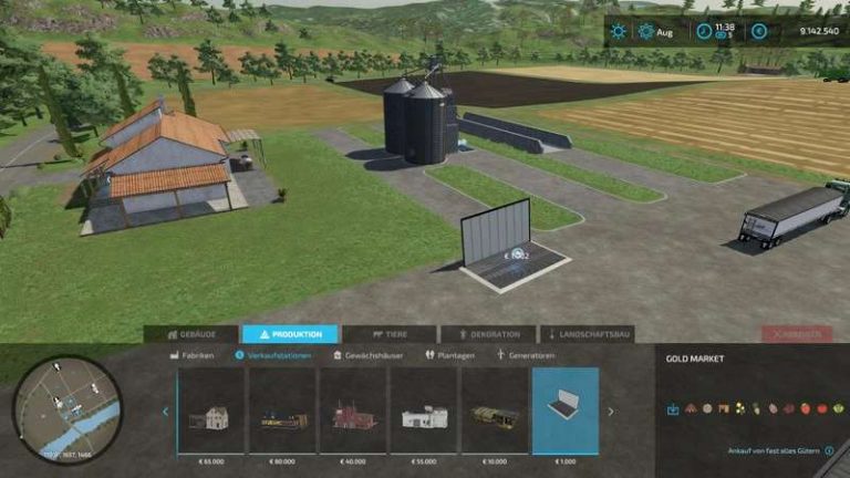 Gold Market buying station v1.1 FS22 Mod | Farming Simulator 22 Mod
