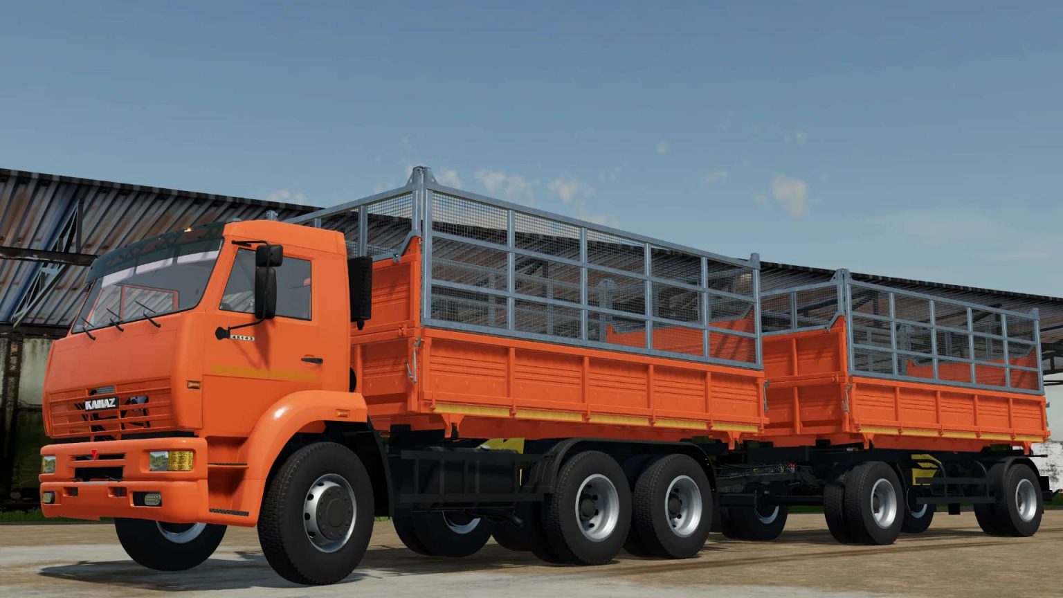KAMAZ 45143 & NEFAZ 8560 v1.6 FS22 Mod | Farming Simulator 22 Mod