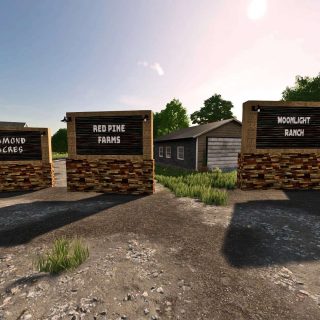 Lighted Farm Signs v1.0 FS22 Mod | Farming Simulator 22 Mod