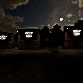 Lighted Farm Signs v1.0 FS22 Mod | Farming Simulator 22 Mod