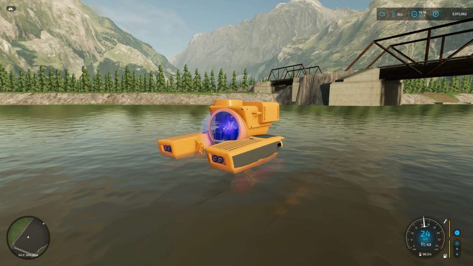 Submarine For yukon Valley Map V1.0 FS22 Mod | Farming Simulator 22 Mod
