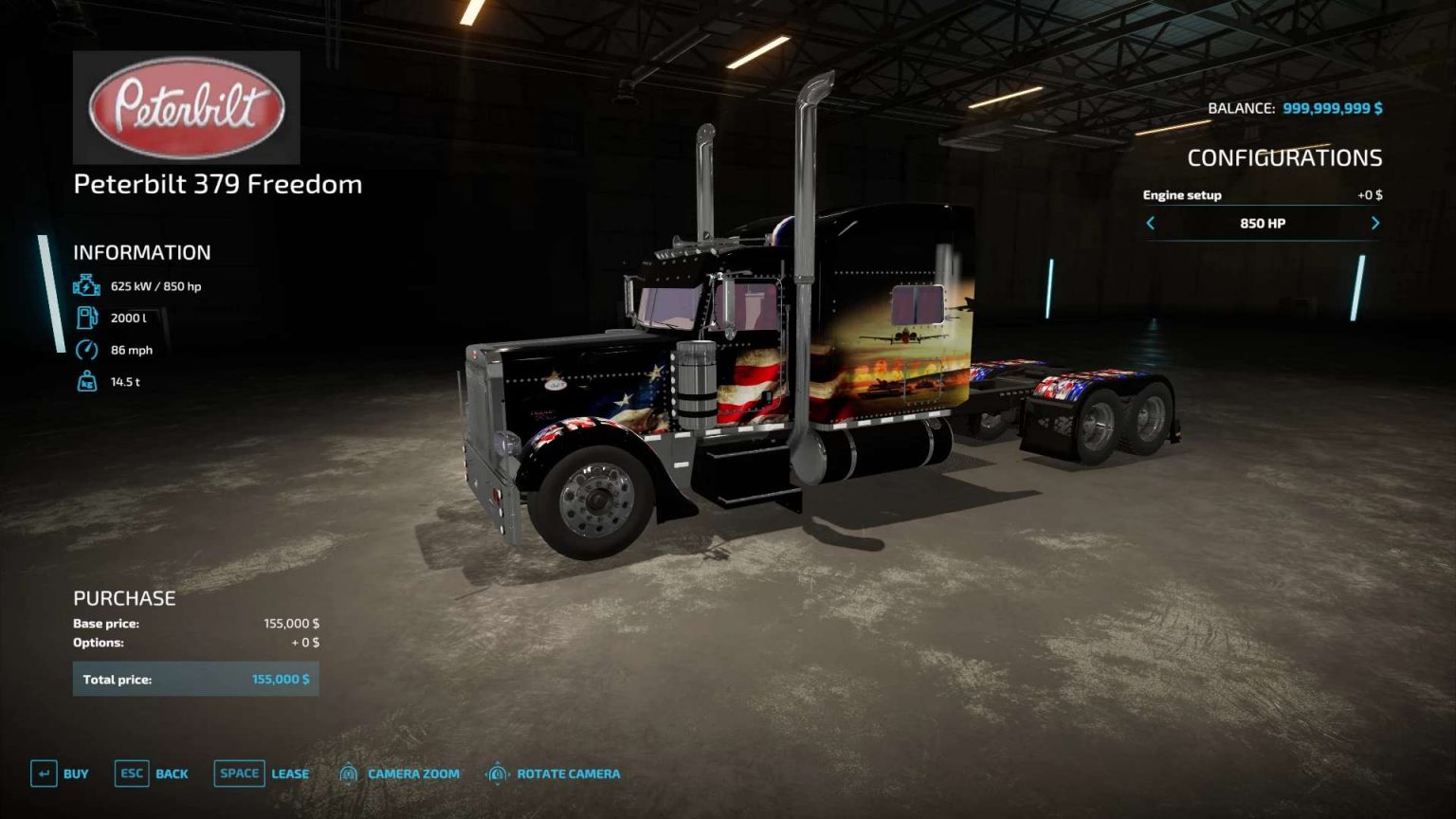 Peterbilt 379 Freedom Truck V1.0 FS22 Mod | Farming Simulator 22 Mod
