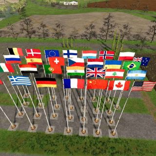 International Flags Pack V1.1 FS22 Mod | Farming Simulator 22 Mod