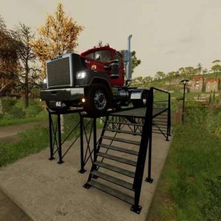 Large Service Ramp with Balcony v1.0 FS22 Mod | Farming Simulator 22 Mod