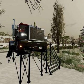 Large Service Ramp with Balcony v1.0 FS22 Mod | Farming Simulator 22 Mod