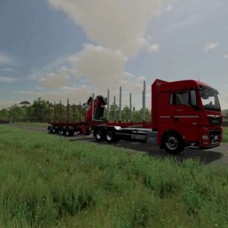 Lizard Short Timber Trailer v1.0 FS22 Mod | Farming Simulator 22 Mod