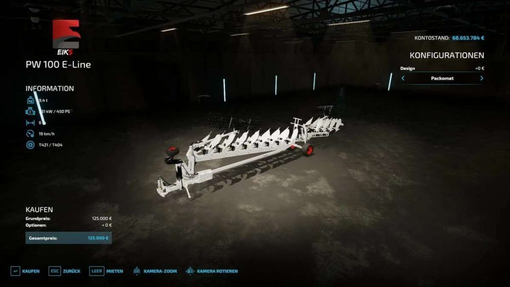 PW 100 E-Line by Eiks v1.0 FS22 Mod | Farming Simulator 22 Mod