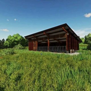 Small Cattle Barn With Manure Heap v1.0 FS22 Mod | Farming Simulator 22 Mod