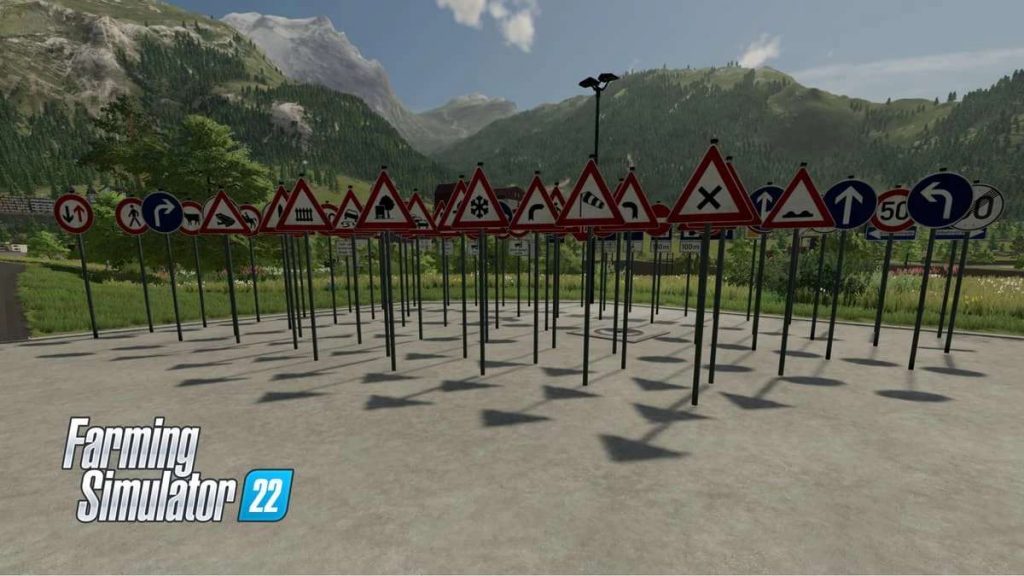 Traffic Sign Pack v1.1.0.1 FS22 Mod | Farming Simulator 22 Mod