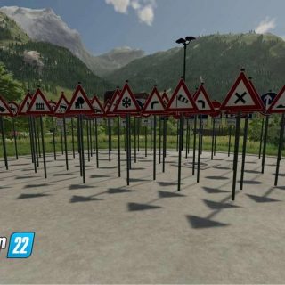 Traffic Sign Pack v1.1.0.1 FS22 Mod | Farming Simulator 22 Mod