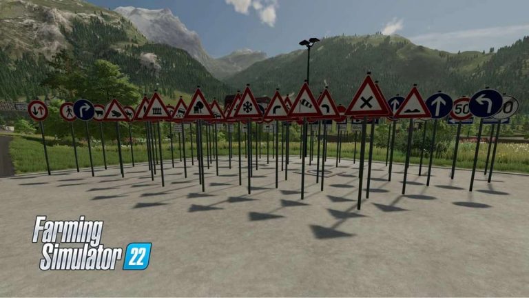 Traffic Sign Pack v1.1.0.1 FS22 Mod | Farming Simulator 22 Mod