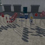 Traffic Sign Package (Prefab) v1.0 FS22 Mod | Farming Simulator 22 Mod