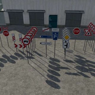Traffic Sign Package (Prefab) v1.0 FS22 Mod | Farming Simulator 22 Mod