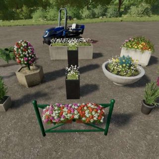 Flower Pots Pack v1.0 FS22 Mod | Farming Simulator 22 Mod