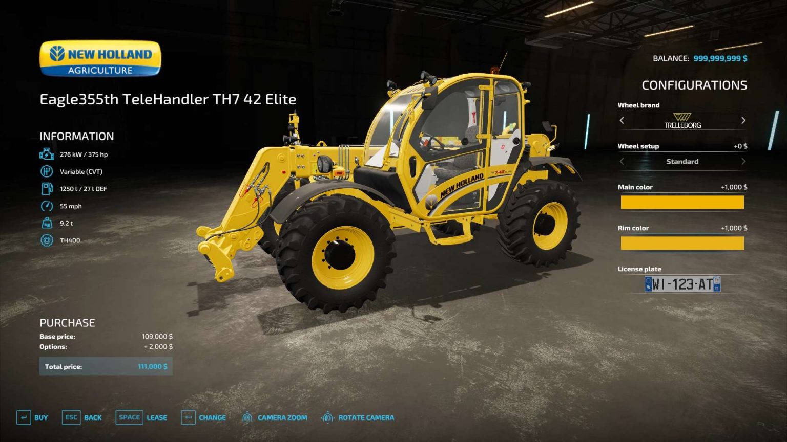 TeleHandler TH7 42 Elite v1.0 FS22 Mod | Farming Simulator 22 Mod