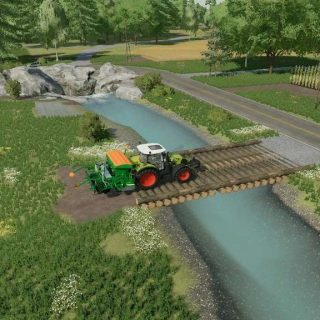 Placeable Log Bridge v1.0 FS22 Mod | Farming Simulator 22 Mod