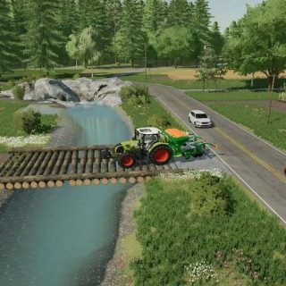 Placeable Log Bridge v1.0 FS22 Mod | Farming Simulator 22 Mod