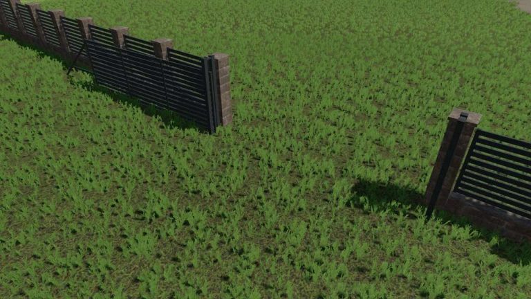 Rustic Brick And Metal Fence v1.0 FS22 Mod | Farming Simulator 22 Mod