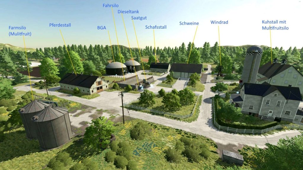 White Farm Building Pack v1.0 FS22 Mod | Farming Simulator 22 Mod