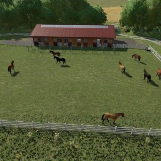 Horse Stable With Paddocks v1.0 FS22 Mod | Farming Simulator 22 Mod