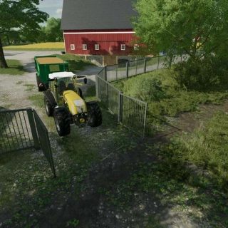 Metal Fence With Gates v1.0 FS22 Mod | Farming Simulator 22 Mod