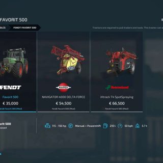 Fendt Favorit 500C + 2 sprayers and 2.25m track v1.0 FS22 Mod | Farming ...