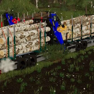 Lizard Short Wood Trailer Pack v1.0 FS22 Mod | Farming Simulator 22 Mod