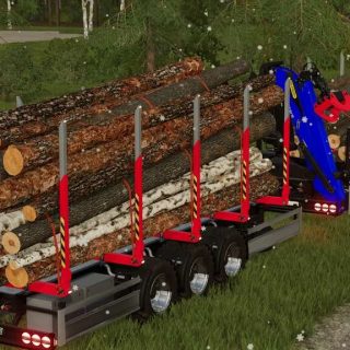 Lizard Short Wood Trailer Pack v1.0 FS22 Mod | Farming Simulator 22 Mod