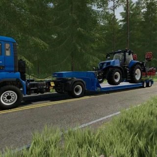 Lowloader With 16 Wheels v1.0 FS22 Mod | Farming Simulator 22 Mod