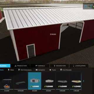 40x60 Steel Shed v1.0 FS22 Mod | Farming Simulator 22 Mod
