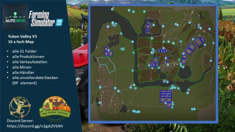 AutoDrive Curse - Yukon Valley v3.0 FS22 Mod | Farming Simulator 22 Mod
