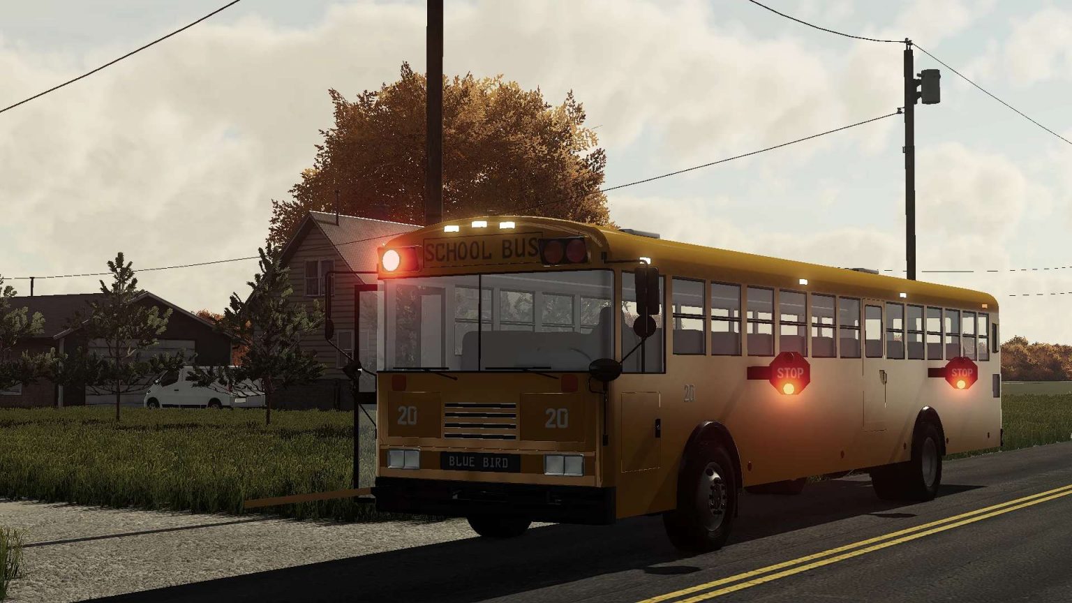Blue Bird School Bus v2.0 FS22 Mod | Farming Simulator 22 Mod
